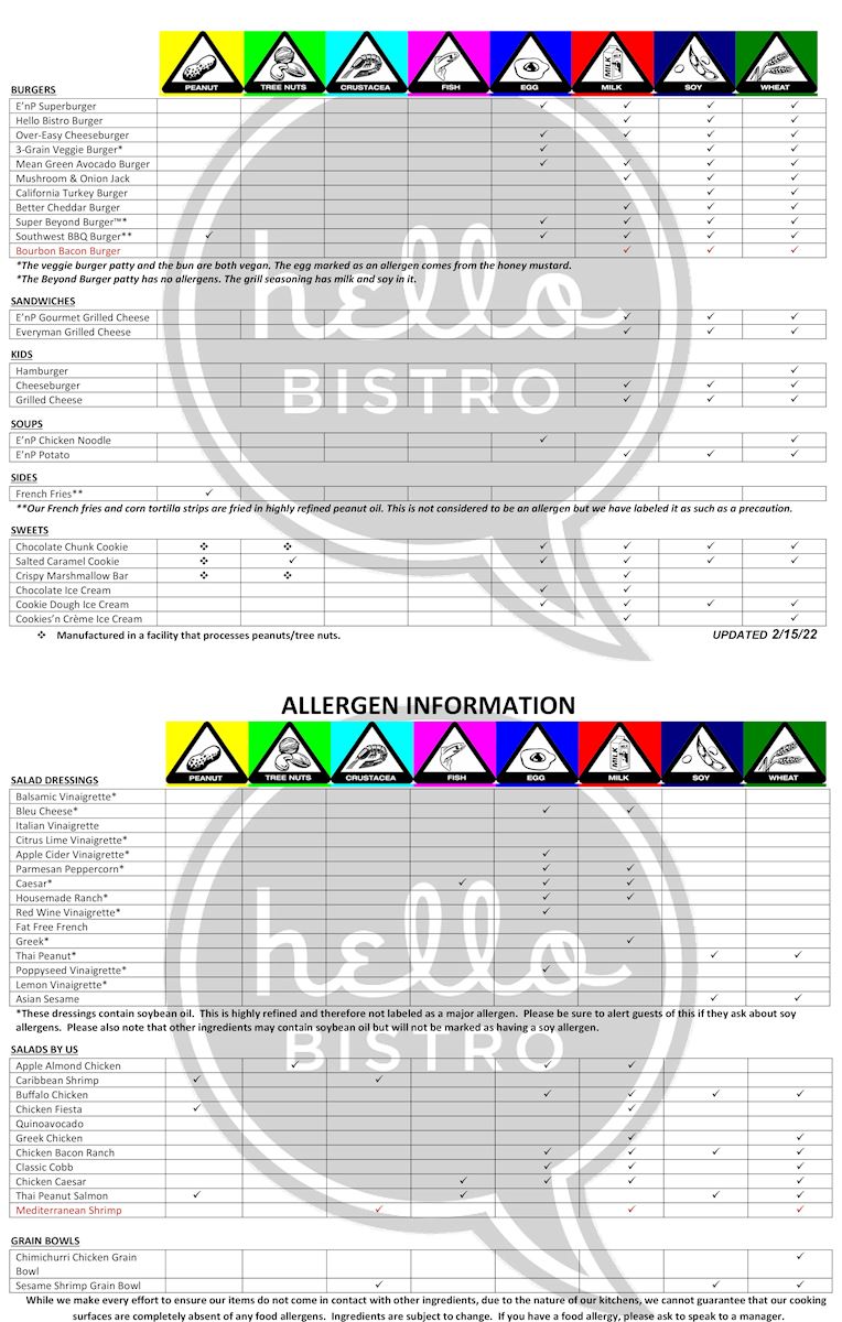 HELLO BISTRO | Menu
